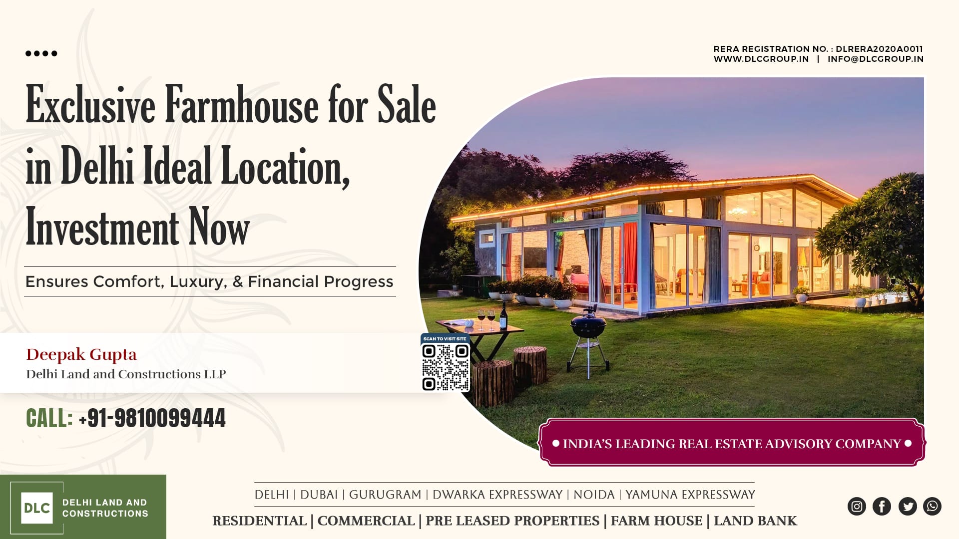 Farmhouse for Sale in Delhi Ideal Location for Investment Now